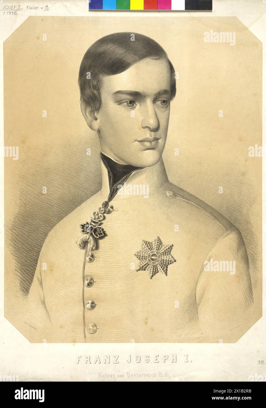 Franz Joseph I, Emperor of Austria, picture in young years as field ...