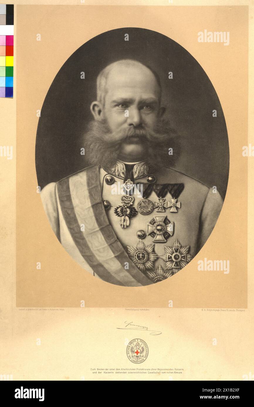 Franz Joseph I, Emperor of Austria, picture in gala uniform. photograph ...