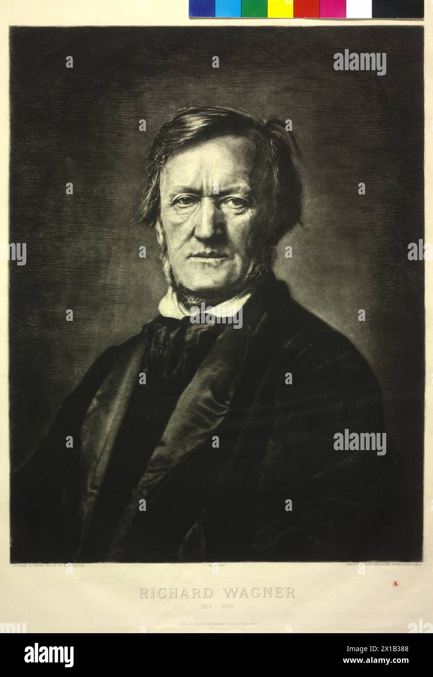 Richard Wagner 1813-1883, etching / mixed technique based on owner ...