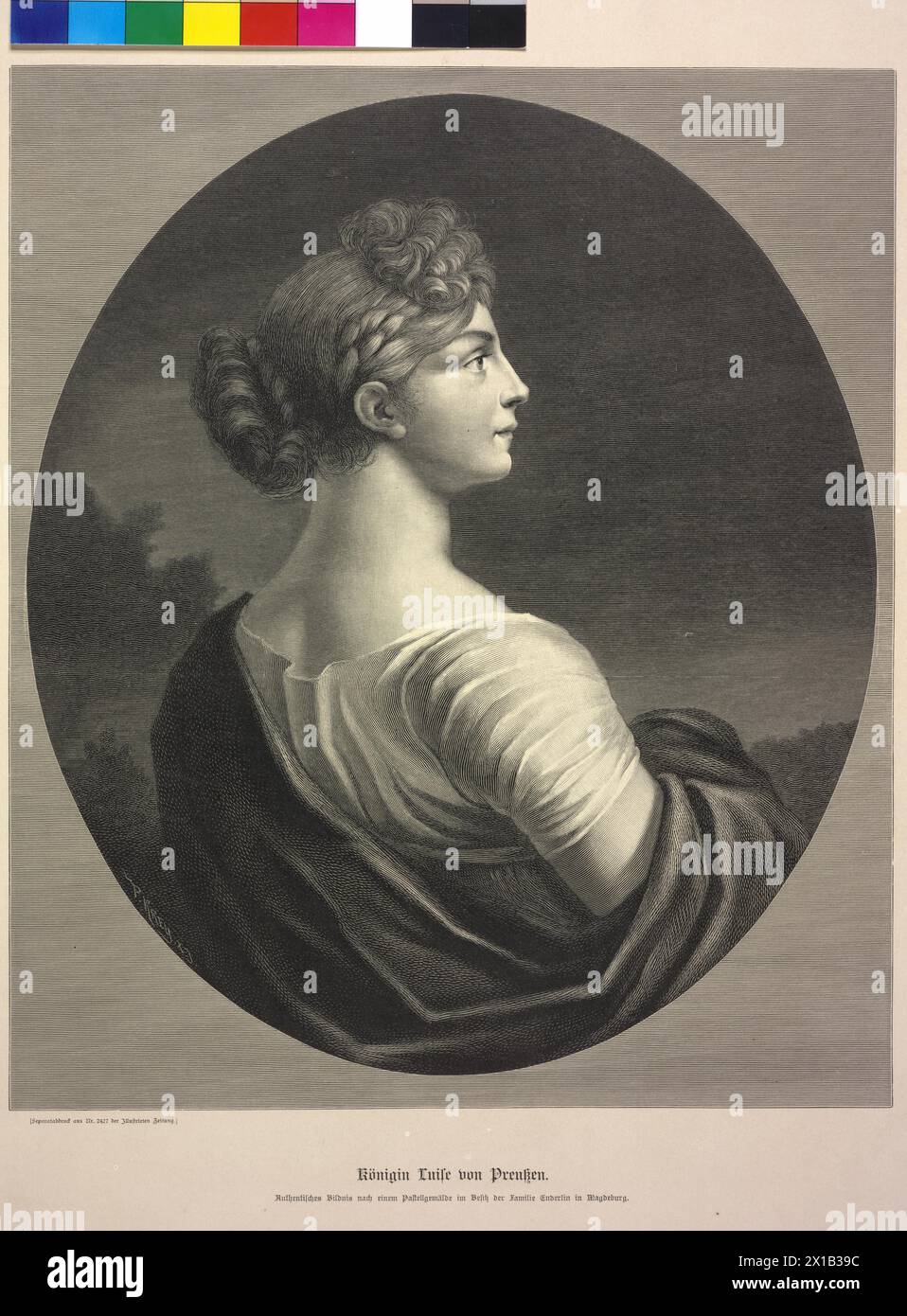 Queen Louisa of Prussia, wood engraving based on a painting, - 19300101 ...
