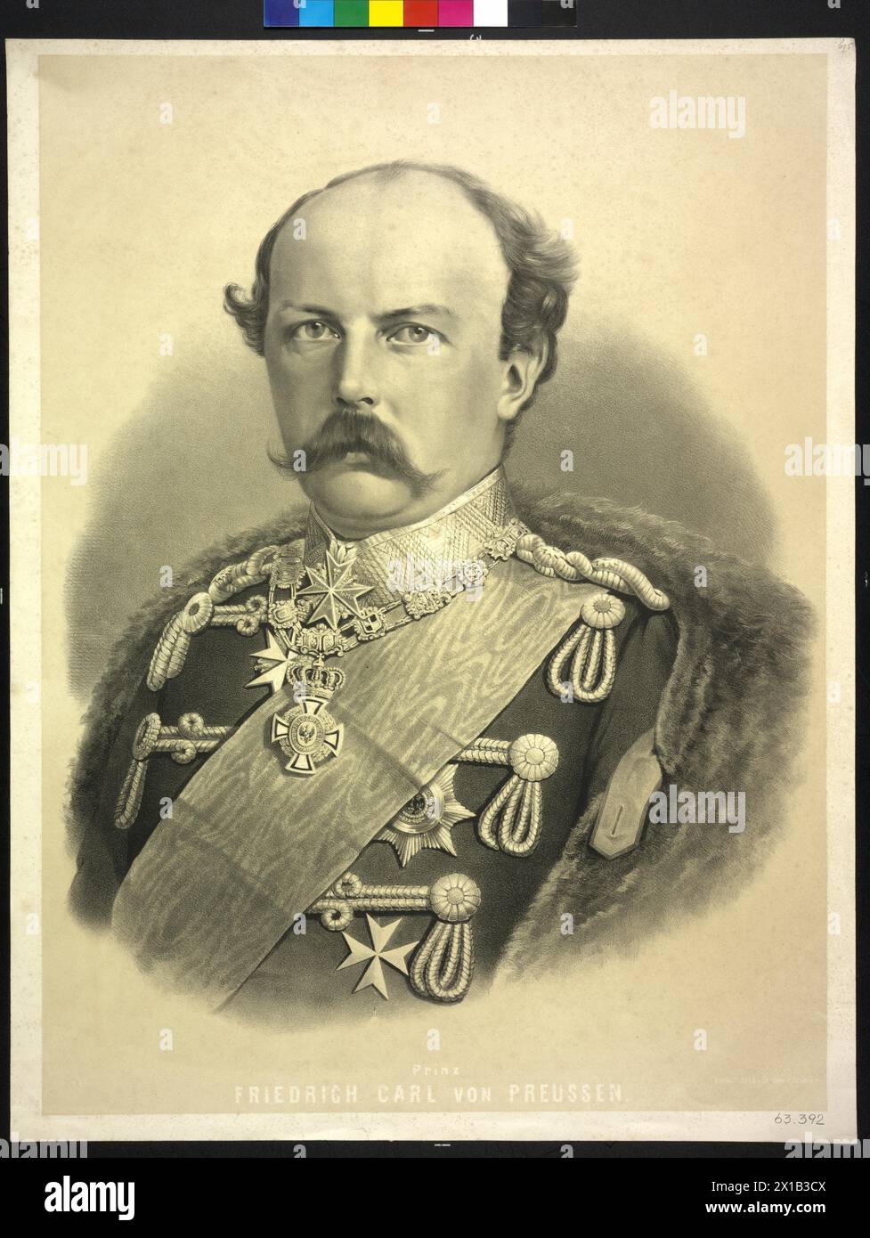Prince Friedrich Carl of Prussia, lithograph by F. Hecht, - 19300101 ...