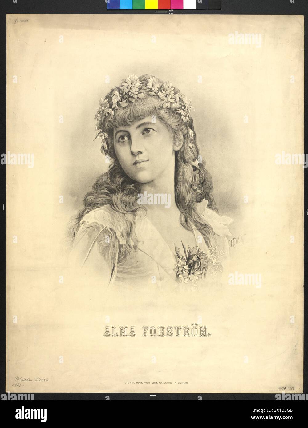 Alma Fohstroem, heliography based on a drawing by H. Wolff - 19300101 ...