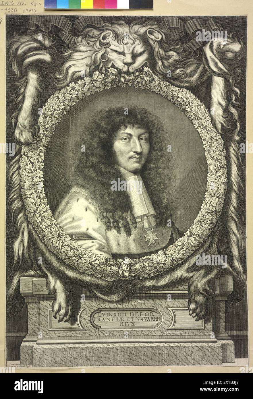 Louis XIV, King of France, copper engraving / etching, - 19300101 ...