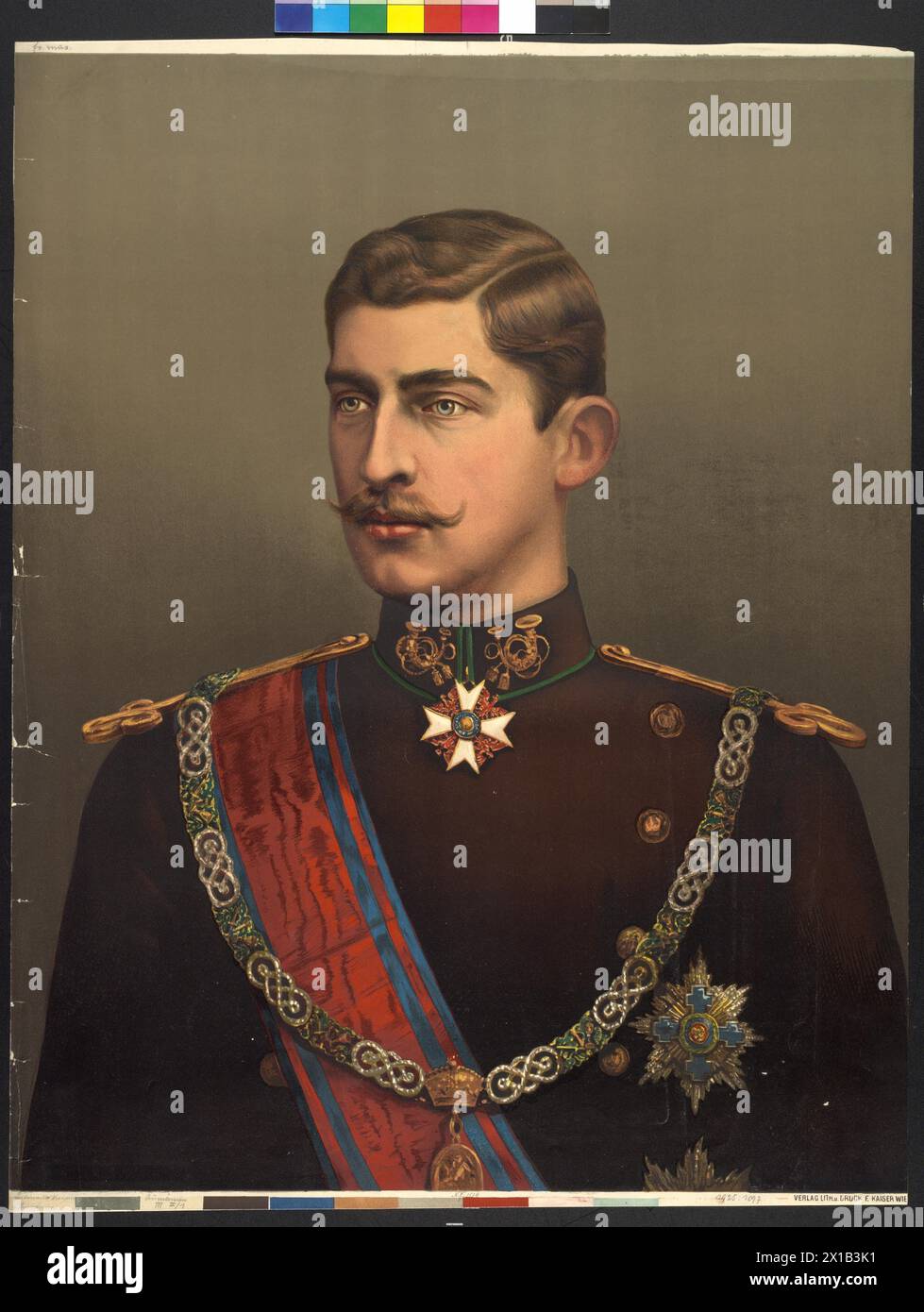 Ferdinand I, King of Romania, colour lithograph, - 19300101 PD24600 ...