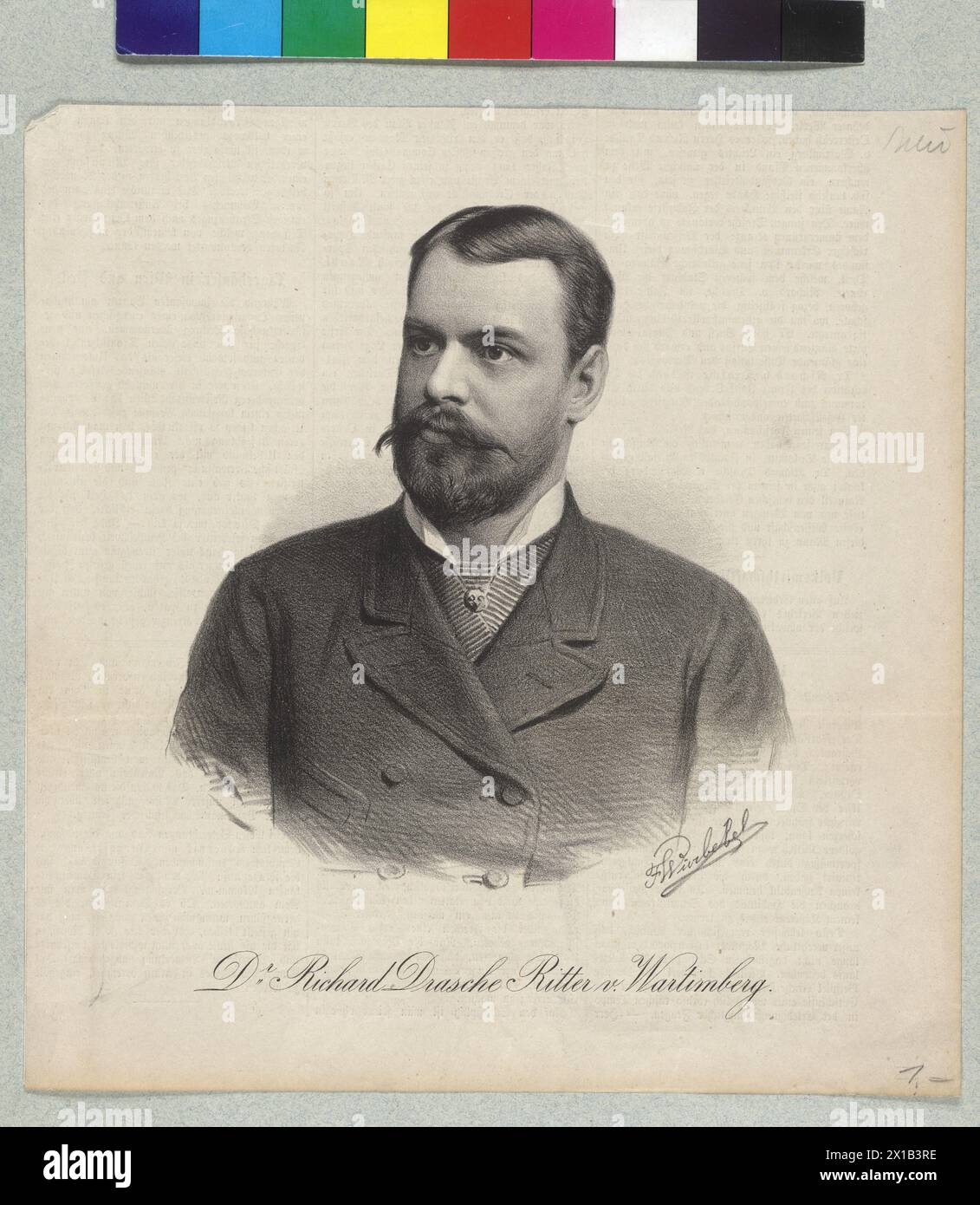 Drasche-Wartinberg, Richard Baron, picture (half-length, half on the ...