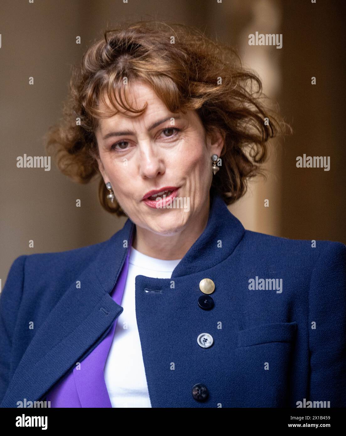 London UK 16 Apr 2024 Victoria Atkins, Health Secretary arrives at a ...