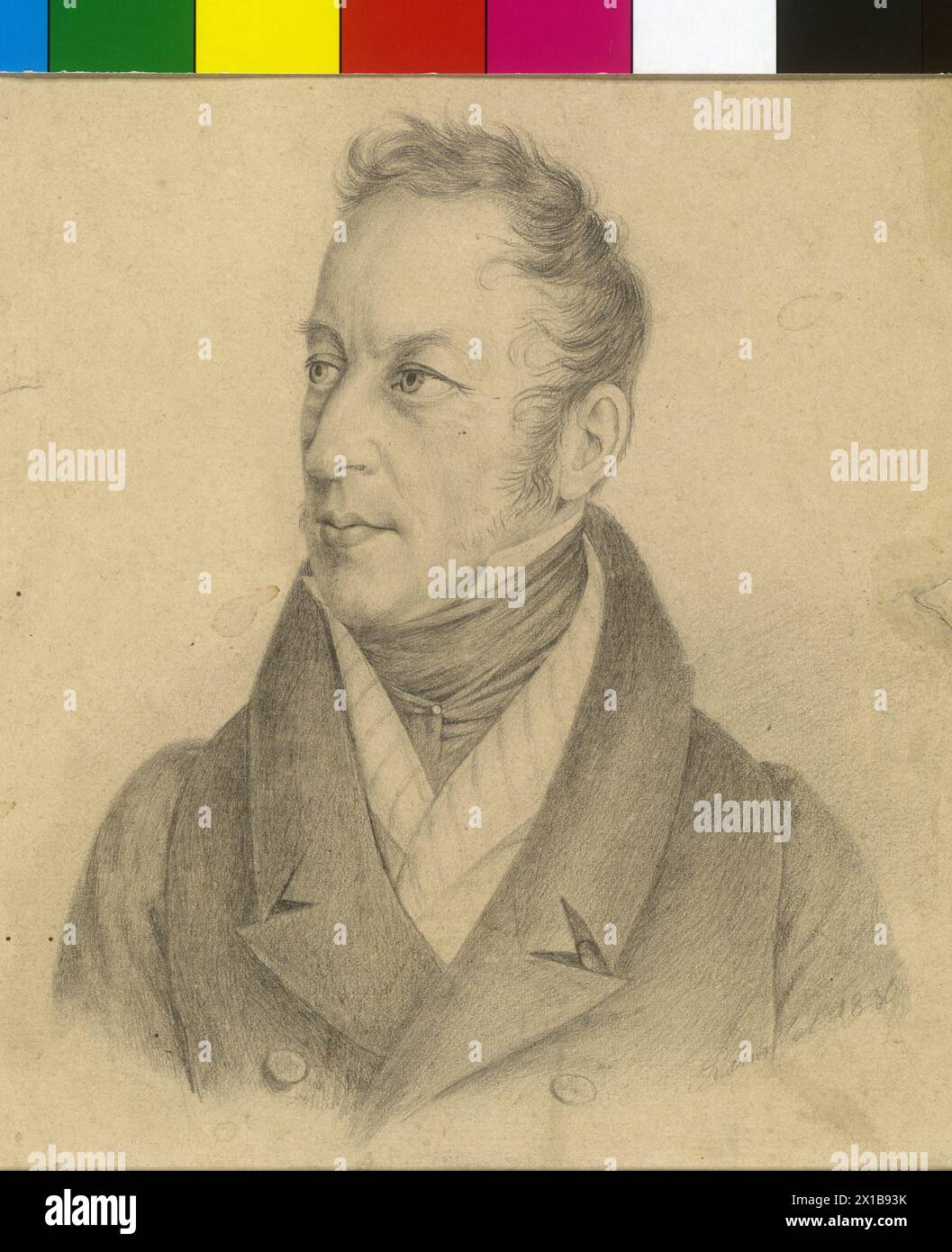 Metternich-Winneburg, Clement Wenzel Lothar Count of, pencil drawing ...