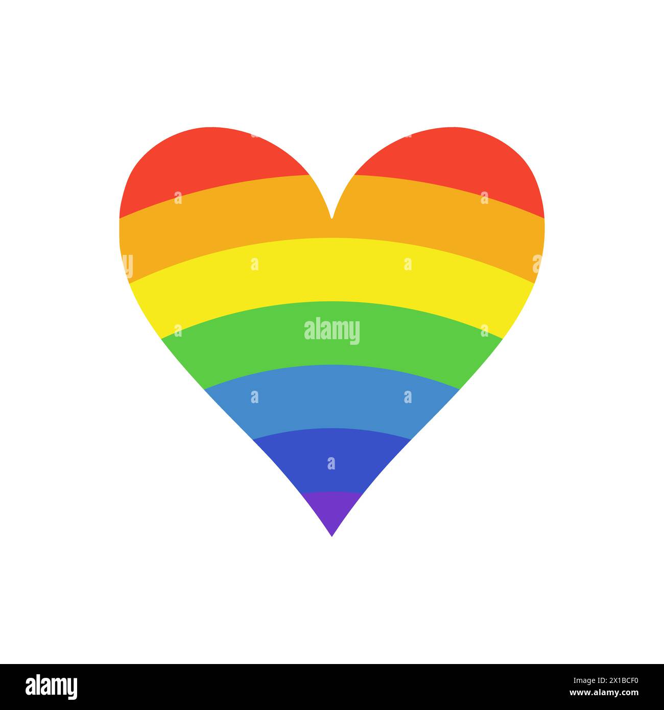 Rainbow heart shape isolated vector symbol. LGBT or LGBTQ pride symbol ...
