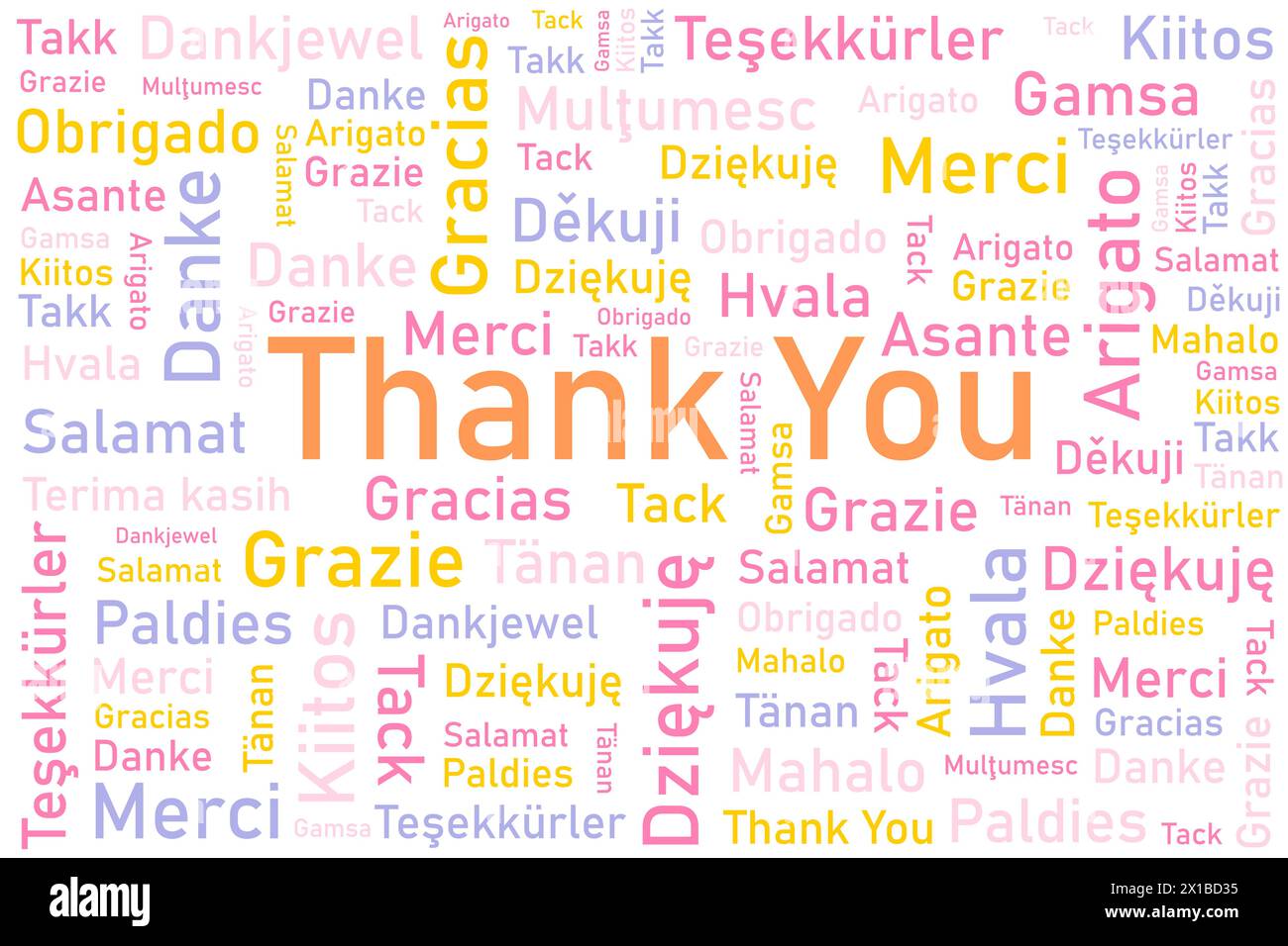 Thank you languages colorful concept design. Thank you phrase ...