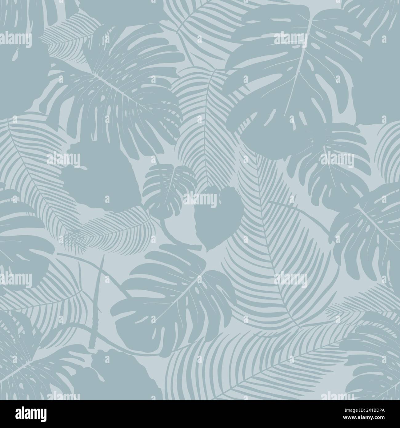 Exotic foliage vector background. Seamless tropical leaves rainforest pattern. Vector jungle ...