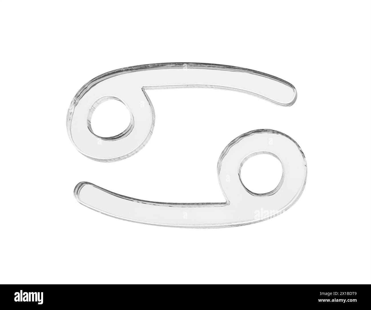 Zodiac sign. Silver Cancer symbol isolated on white, top view Stock ...