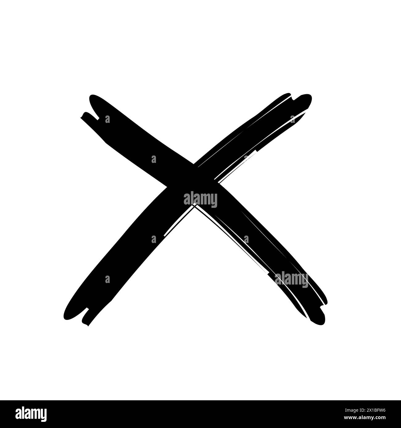 Grunge painted X mark. Crossed X symbol vector illustration. Cross ...