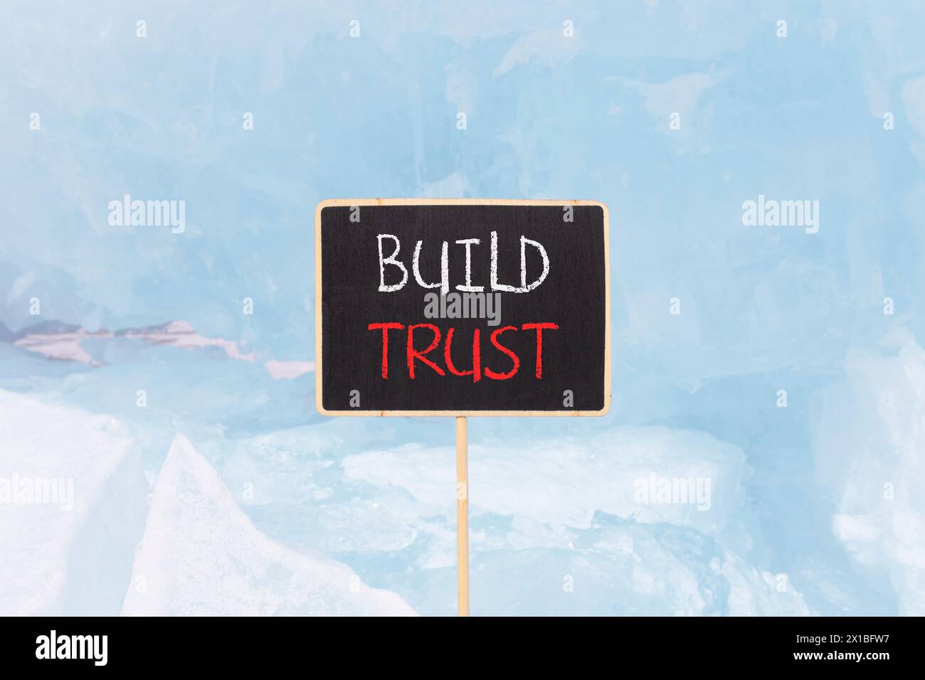 Build trust symbol. Concept words Build trust on beautiful yellow black ...