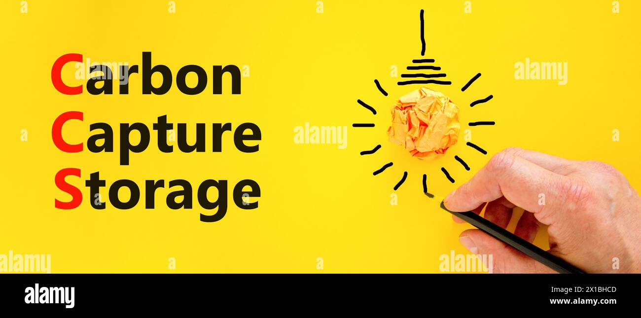 CCS Carbon capture storage symbol. Concept words CCS Carbon capture ...