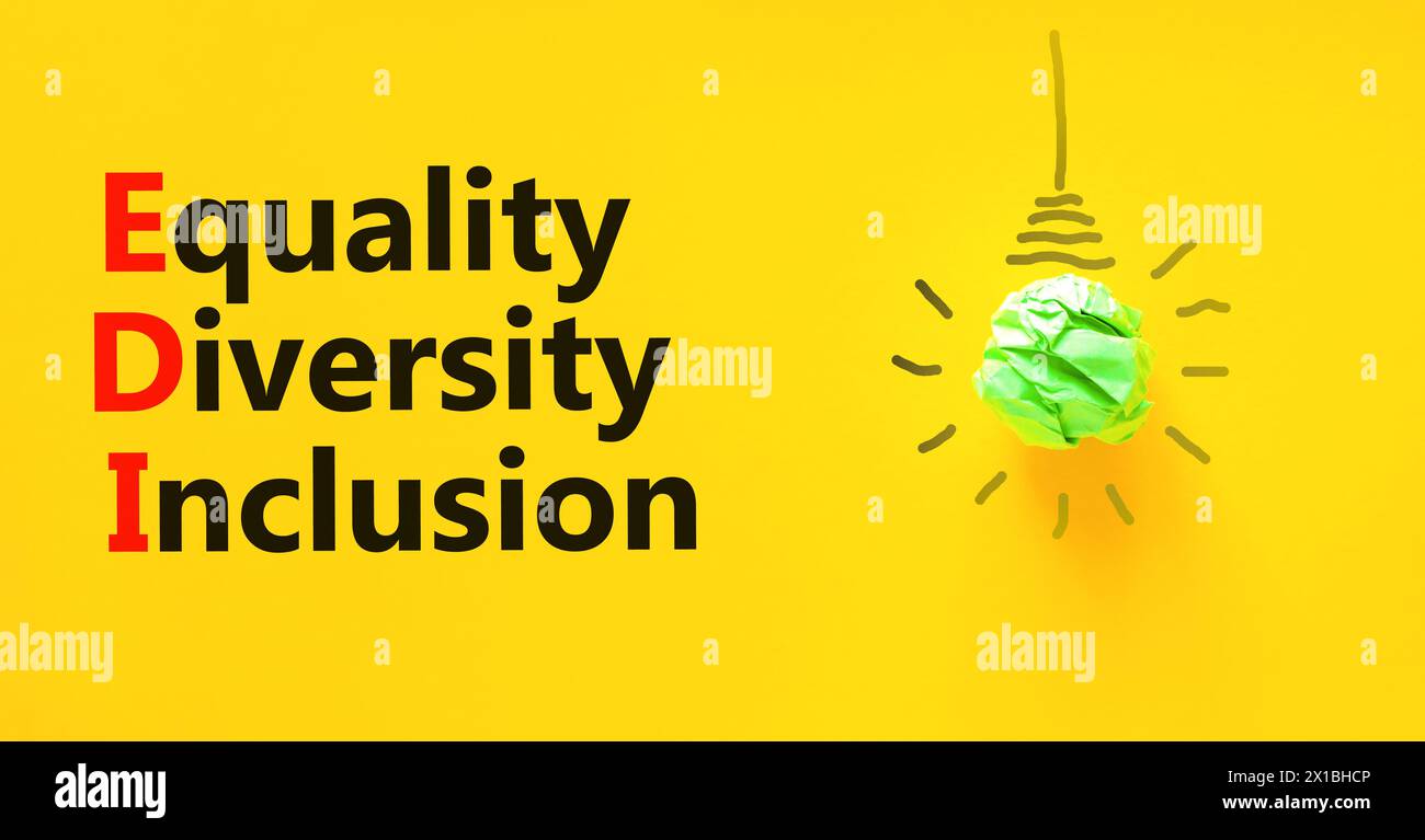 EDI equality diversity inclusion symbol. Concept words EDI equality diversity inclusion on ...