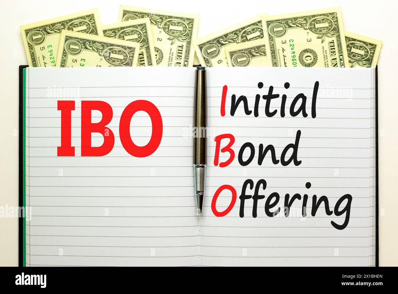 IBO initial bond offering symbol. Concept words IBO initial bond ...