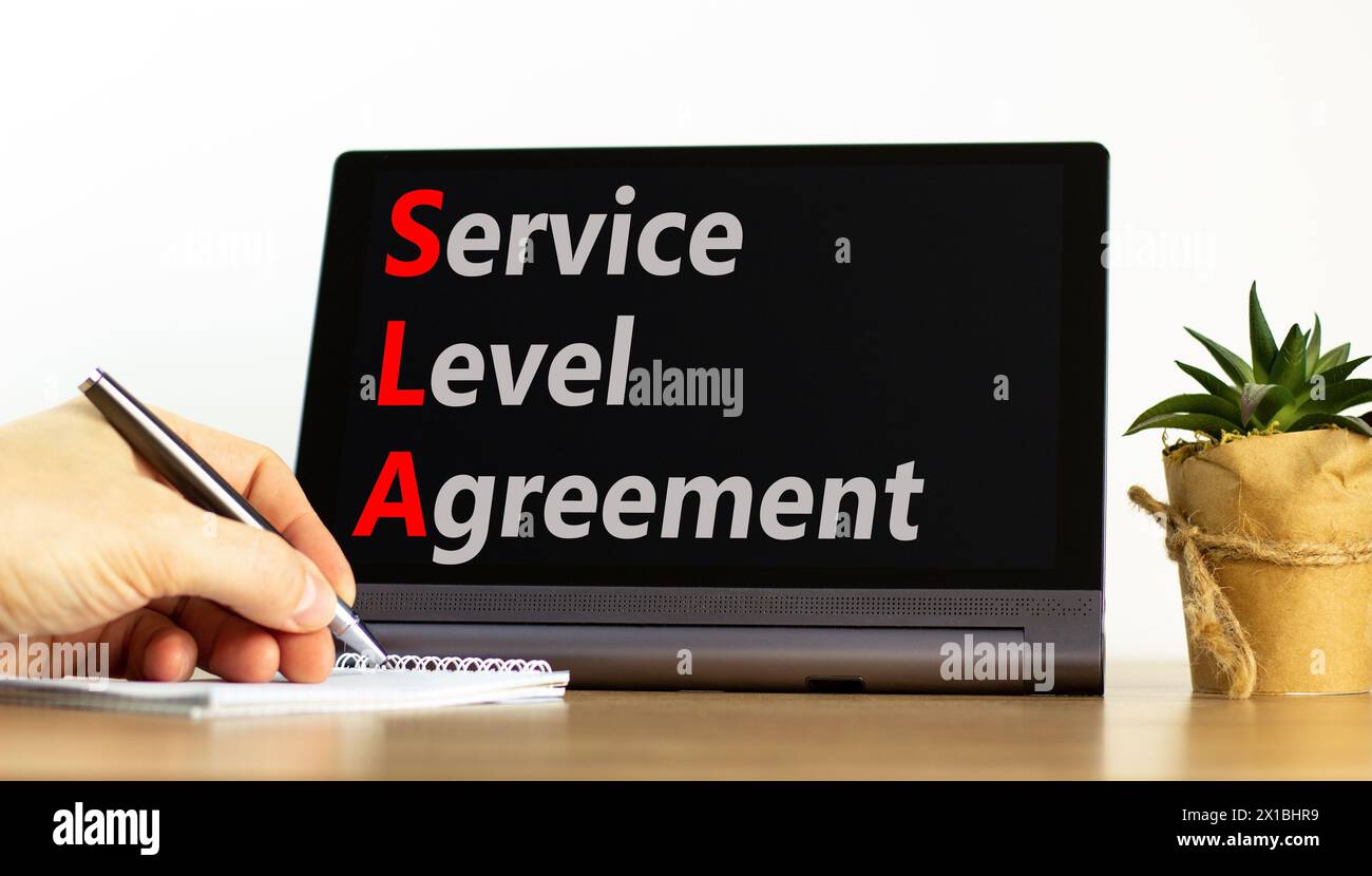 SLA service level agreement symbol. Concept words SLA service level ...