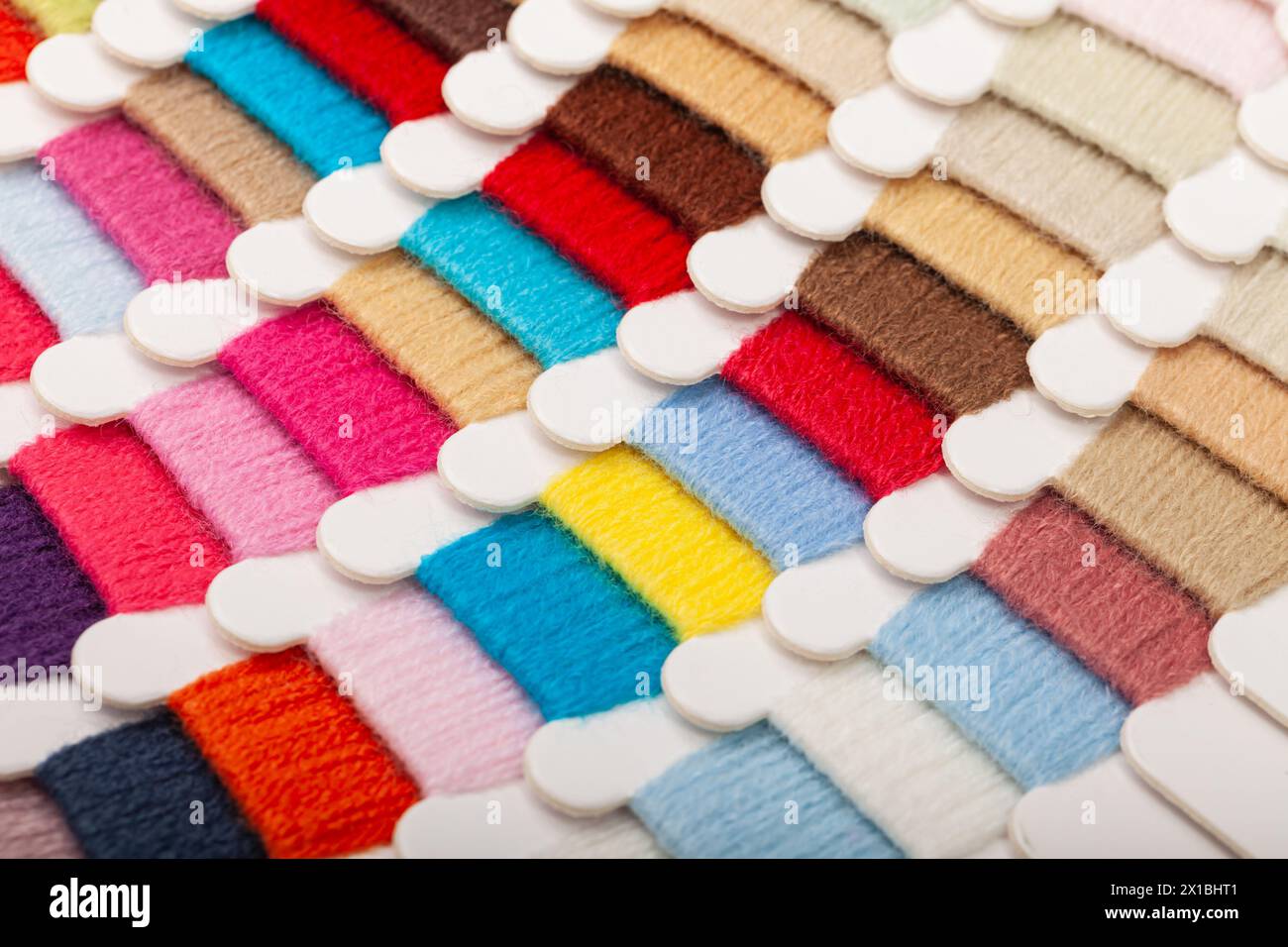 Wool yarn physical sample color card Stock Photo - Alamy