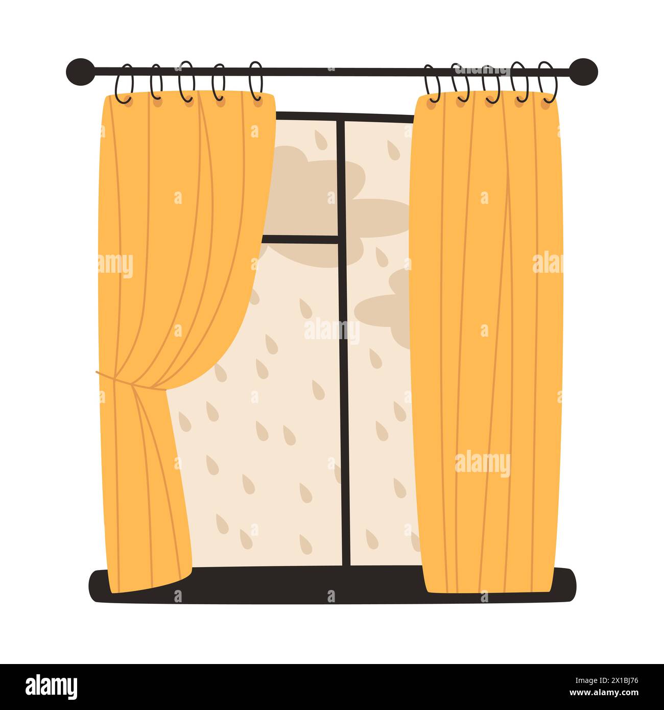 Window frame rain Stock Vector Images - Alamy