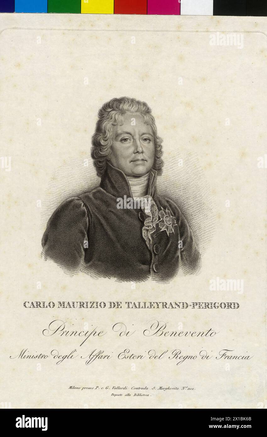 Talleyrand-Perigord, Charles Maurice duke, stippling by Antonio Conte ...