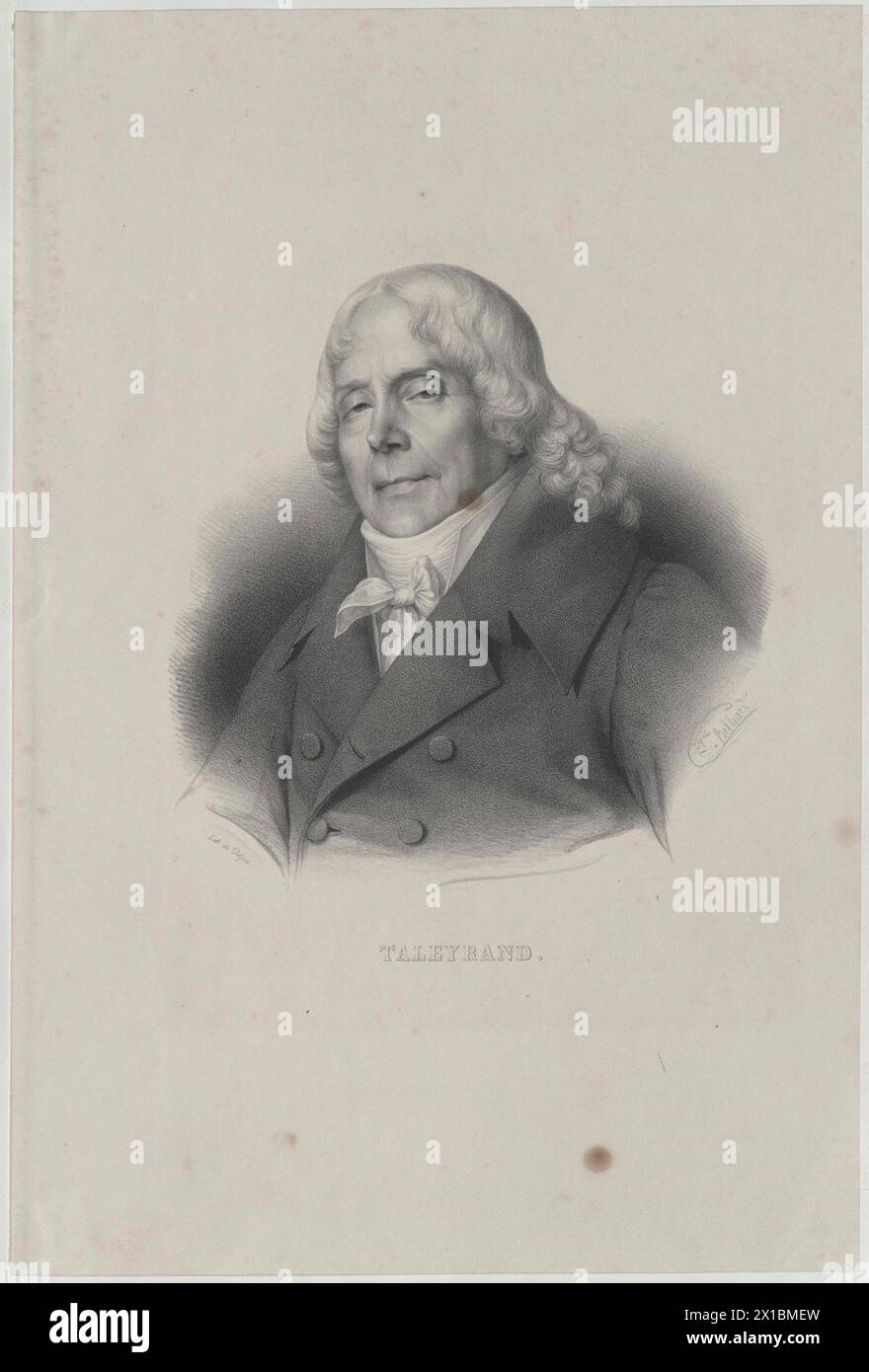 Talleyrand-Perigord, Charles Maurice duke, lithograph by Zéphirin ...