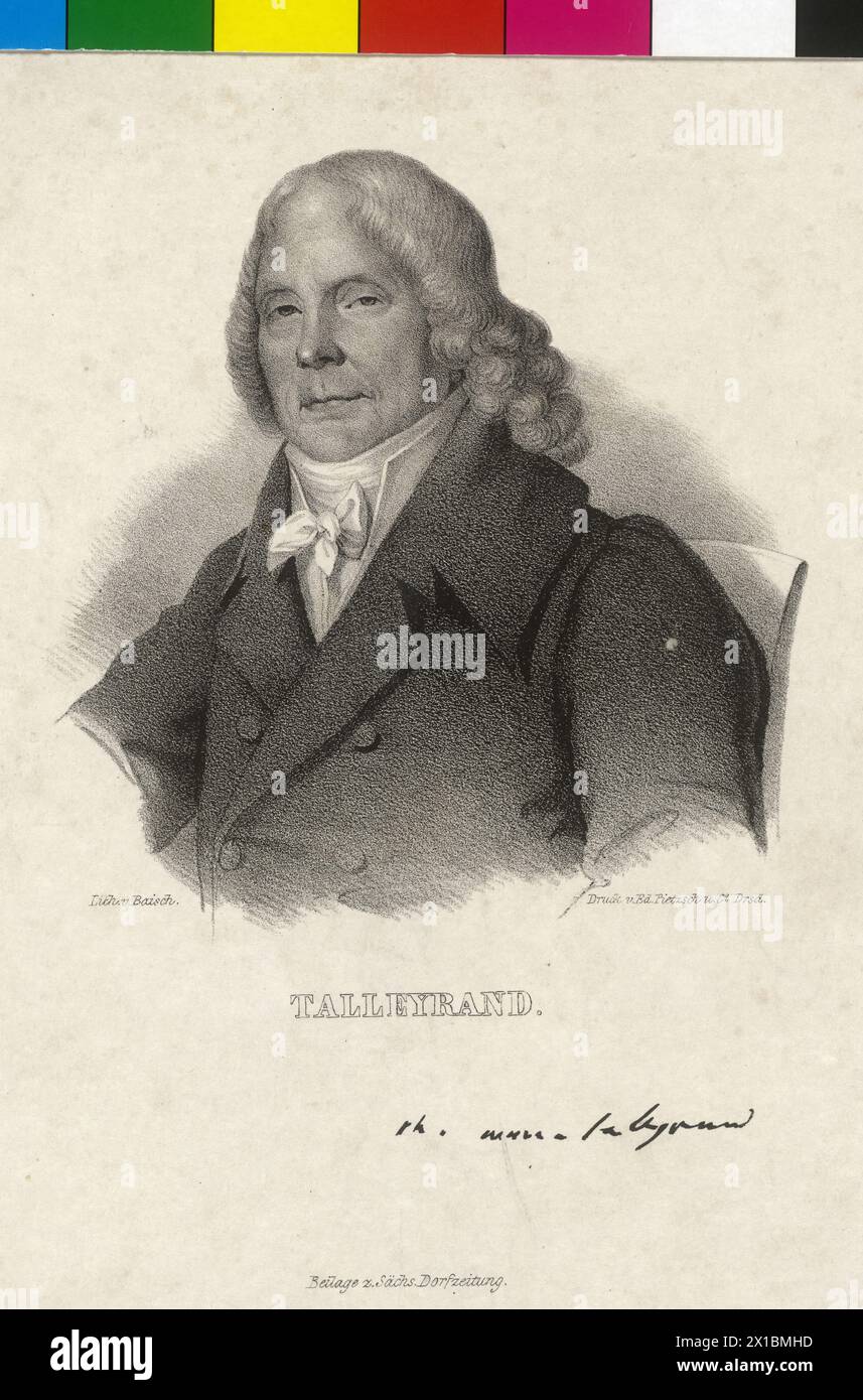 Talleyrand-Perigord, Charles Maurice duke, lithograph by Wilhelm ...