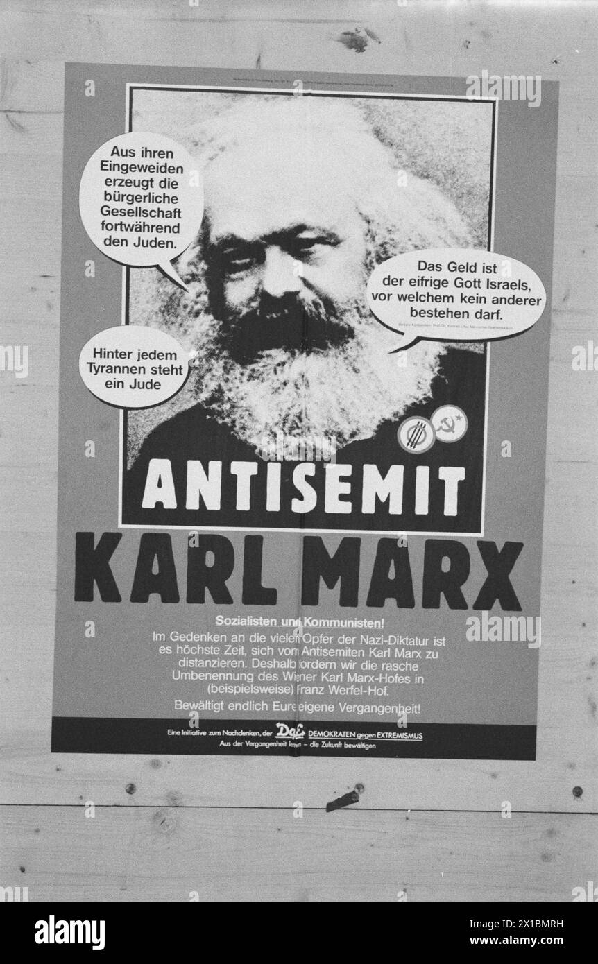 Karl Marx, 1818-1883, Karl Marx poster with his anti-Semitic testify ...