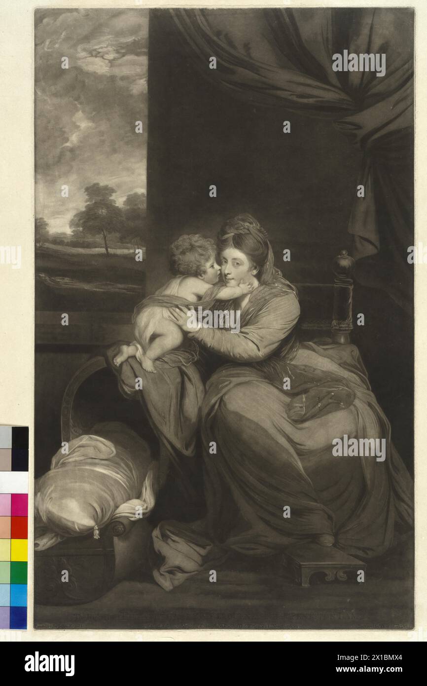 Elizabeth Lamb, viscountess Melbourne, together with her oldest son ...