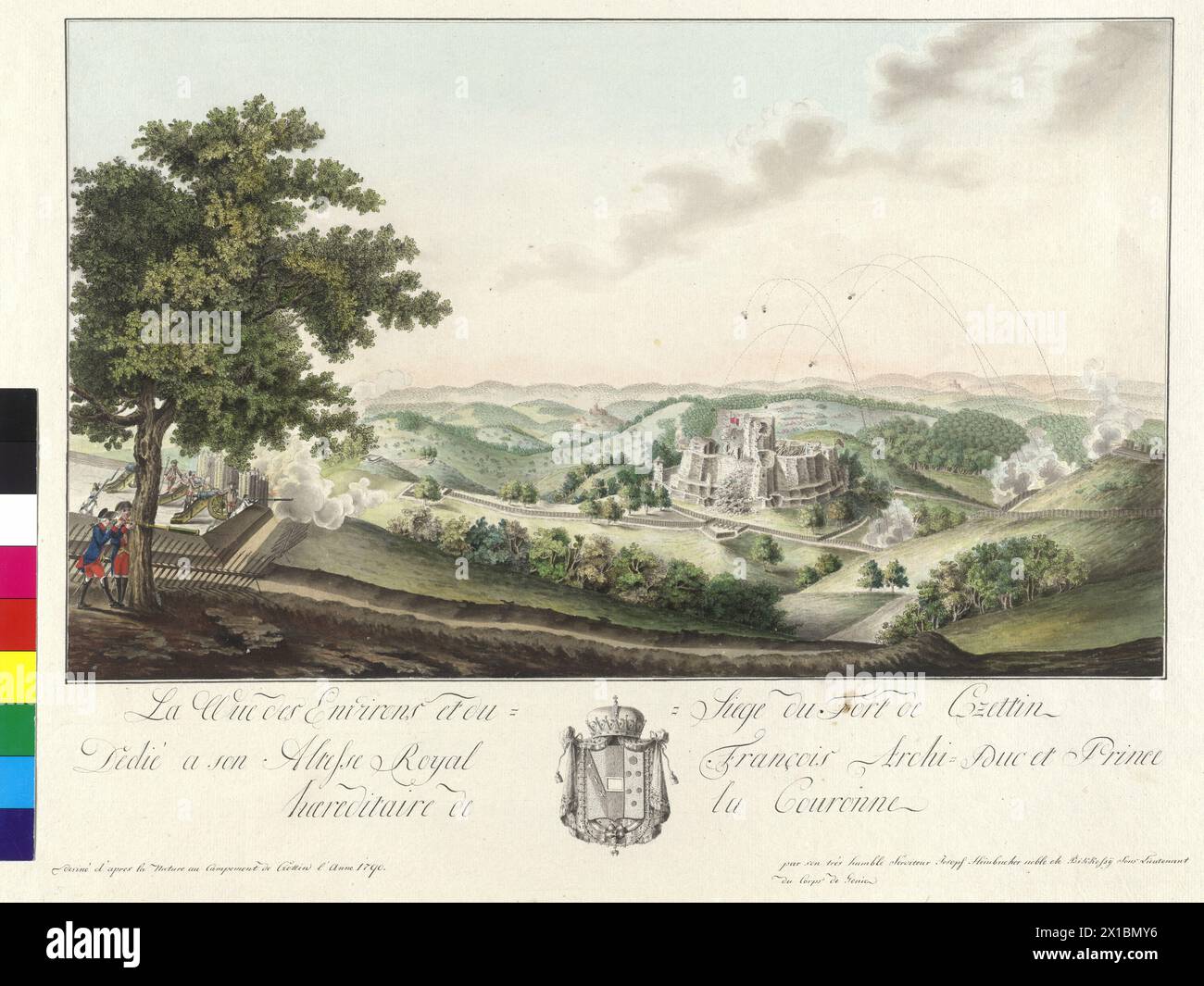 Siege of the fortress Czettin, 1790, view of the Cetin Castle (Czettin ...