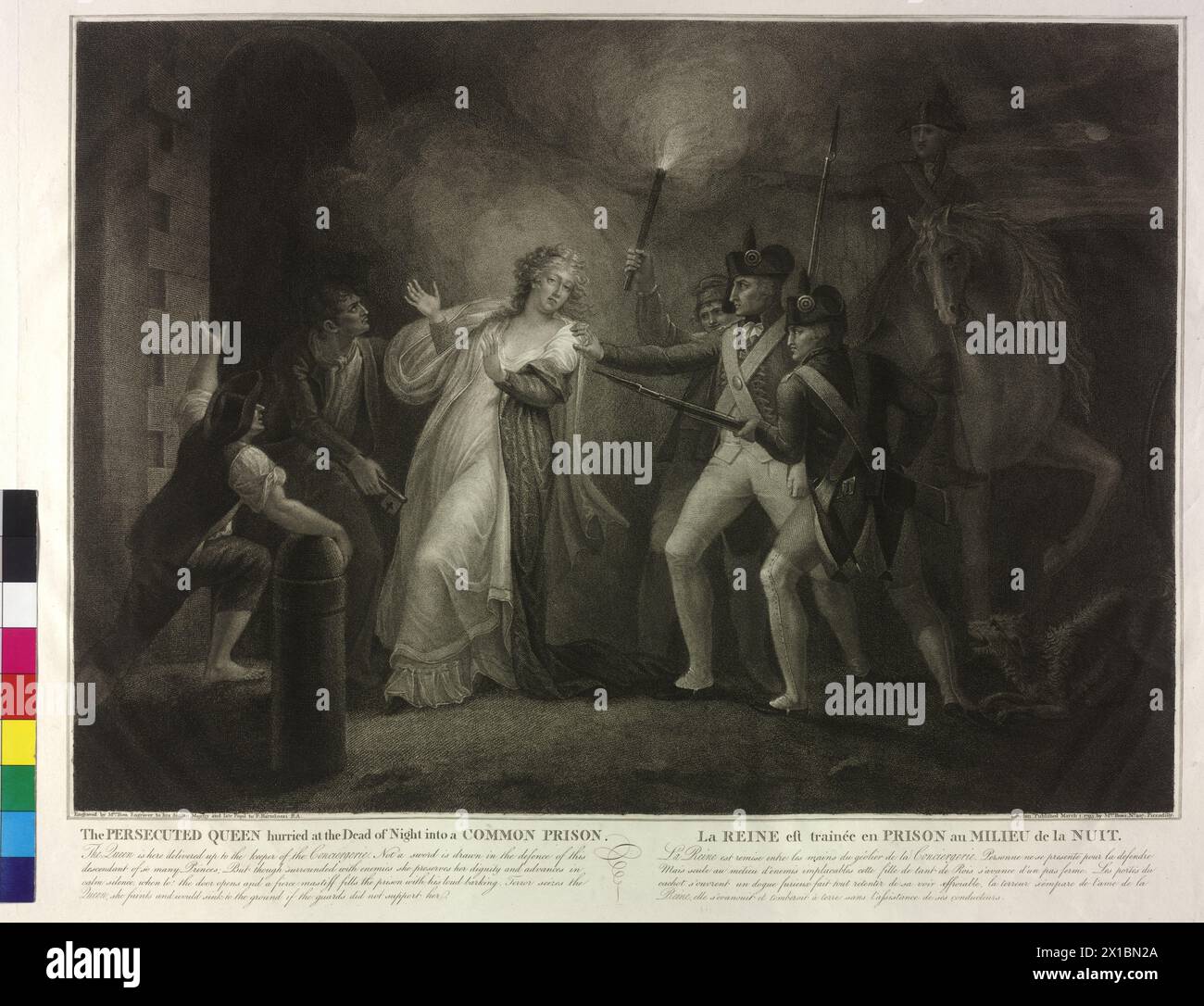 The Queen of France Marie Antoinette is in the night in the prison ...