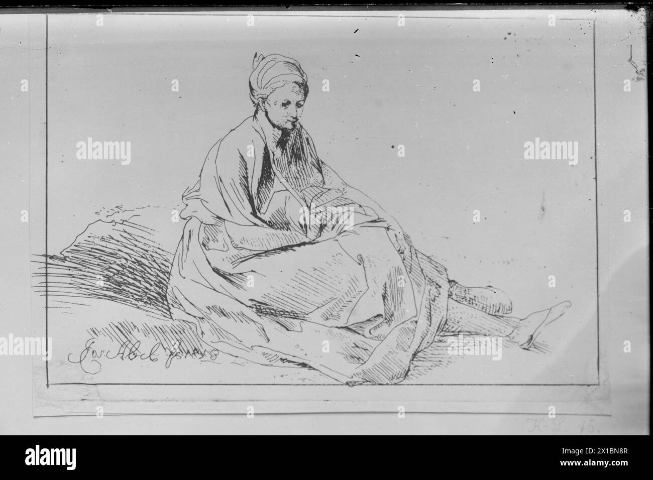 Abel, Joseph, The resting woman. etching 1813, photographic based on ...