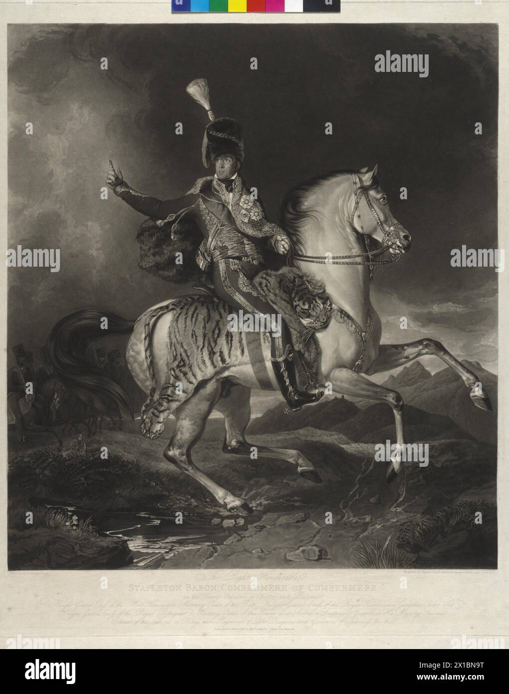 Cotton, 1st viscount Combermere, Stapleton, equestrian image. mezzotint ...