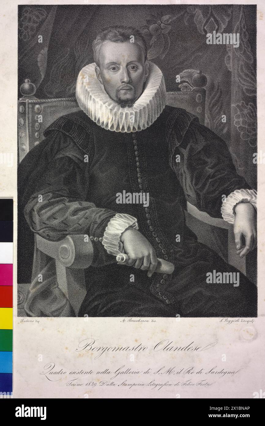 Picture of a Dutch mayor, drawing by Angelo Boucheron based on a ...