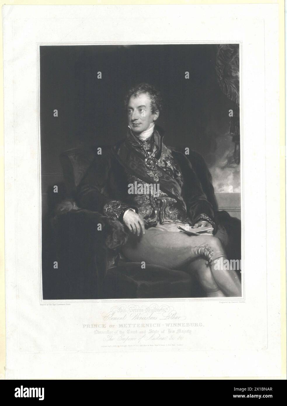 Metternich-Winneburg, Clement Wenzel Lothar prince von, lithograph by ...