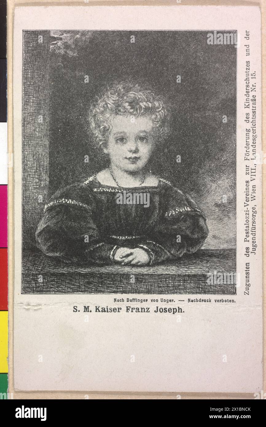 Franz Joseph I, Emperor of Austria, children image. reproduction of a ...