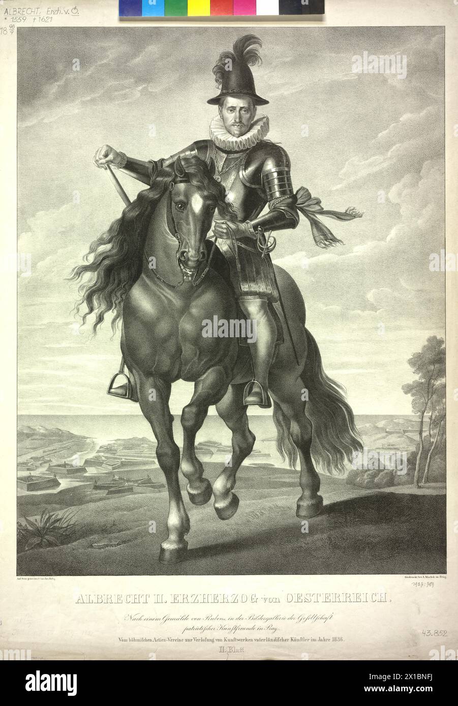 Albrecht VII the pious, Archduke of Austria, equestrian image ...