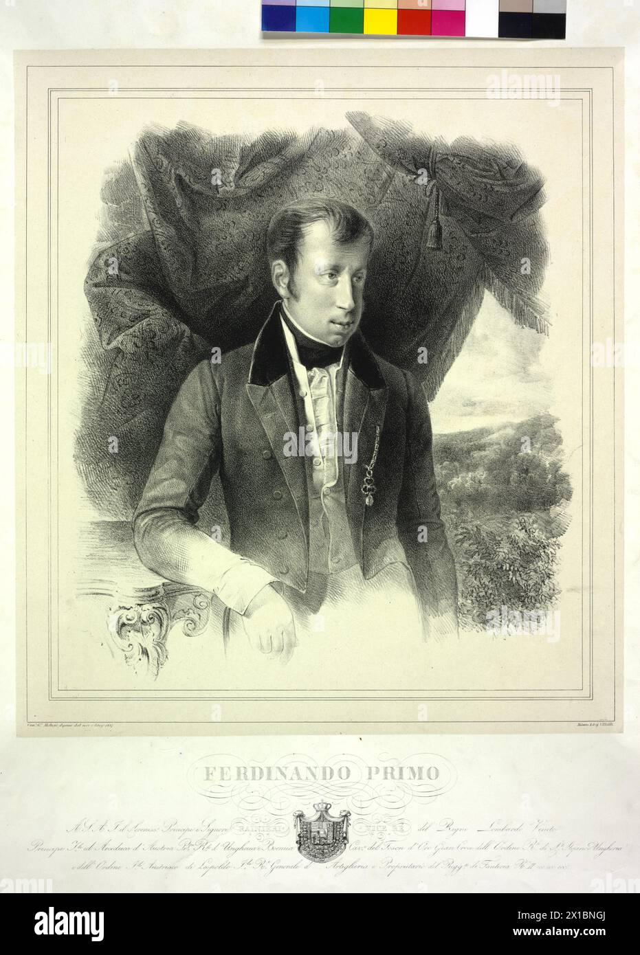 Ferdinand I, Emperor of Austria, lithograph based on own ad vivum ...