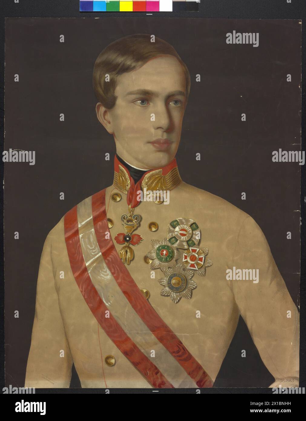 Franz Joseph I, Emperor of Austria, picture in young years in gala ...