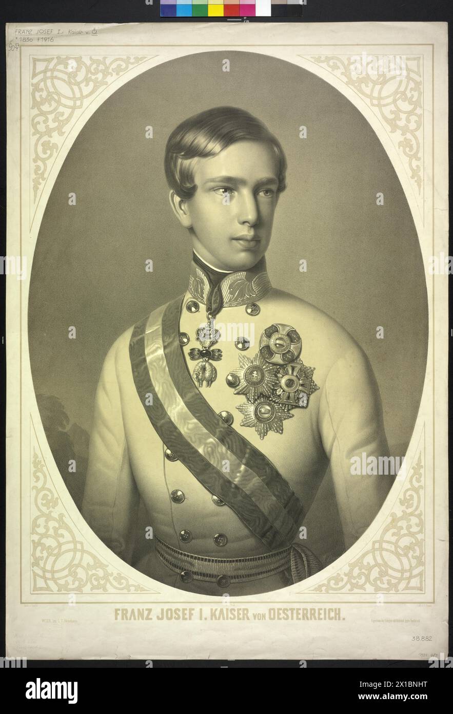 Franz Joseph I, Emperor of Austria, picture in young years in gala ...