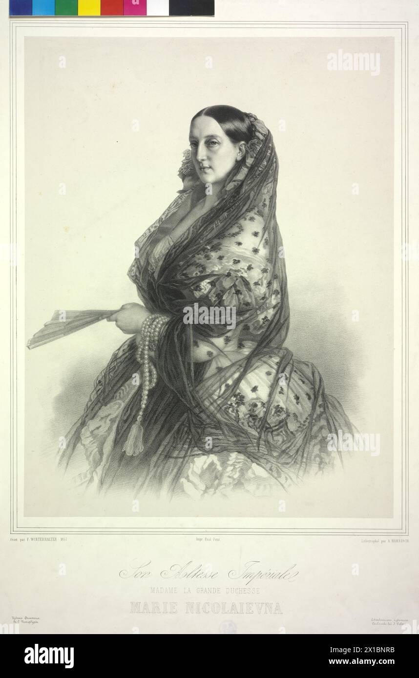 Maria, Grand Duchess of Russia, lithograph by Anton Haehnisch based on ...