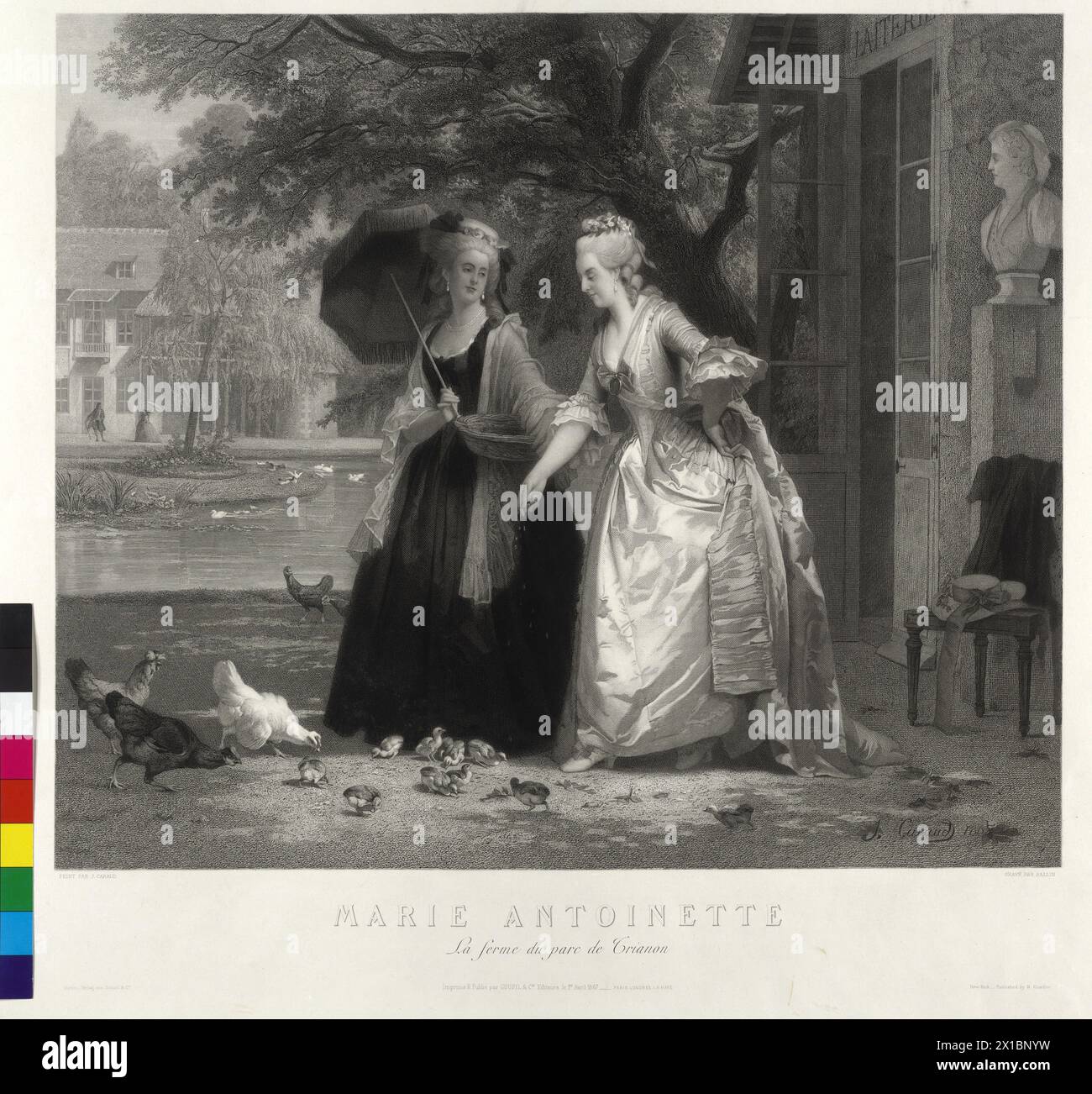 Marie Antoinette, Queen of France, together with a companion in the ...