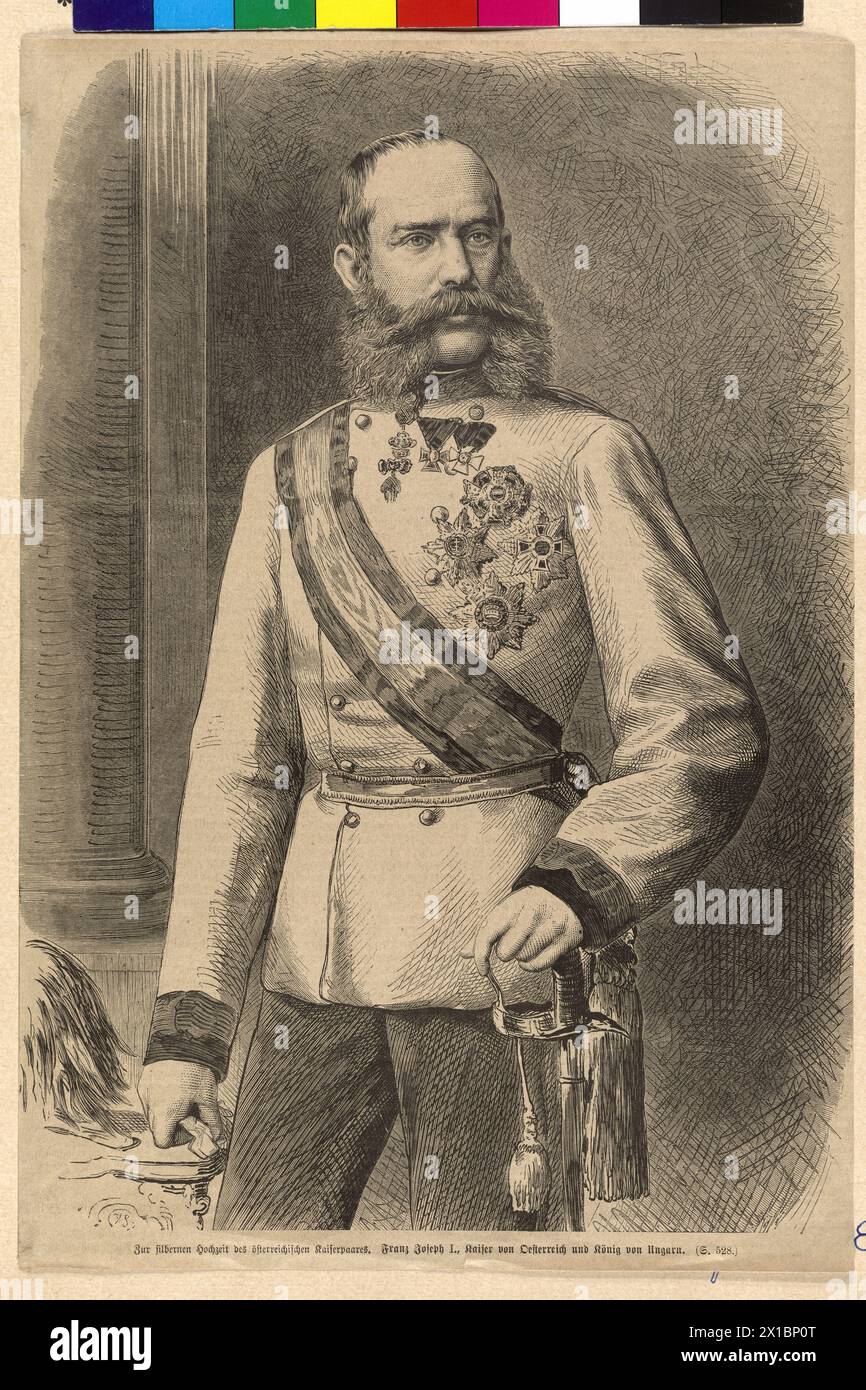 Franz Joseph I, Emperor of Austria, picture in full dress uniform of an ...