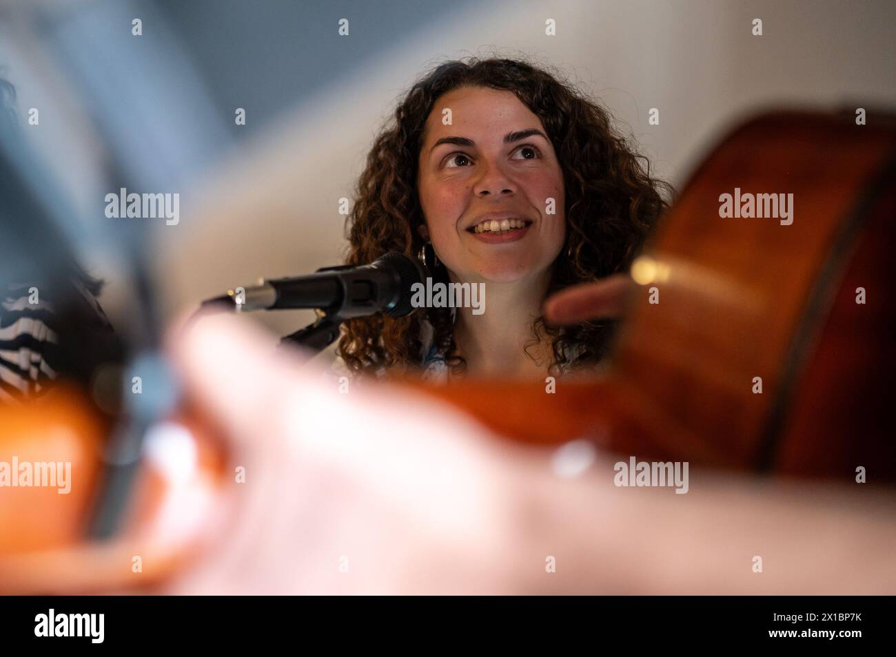 Spanish singer Olga Pareja performs with Alquimistas, a music band ...