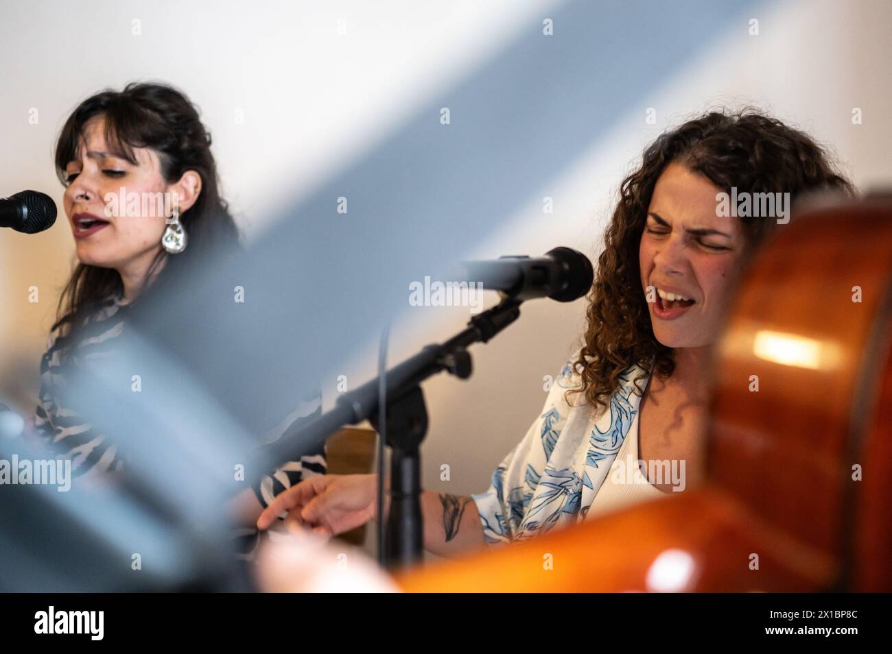 Spanish singer Olga Pareja performs with Alquimistas, a music band ...