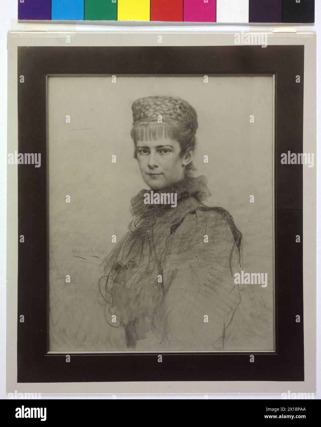 Elisabeth, Empress of Austria, photograph to sketch outs by Leopold ...