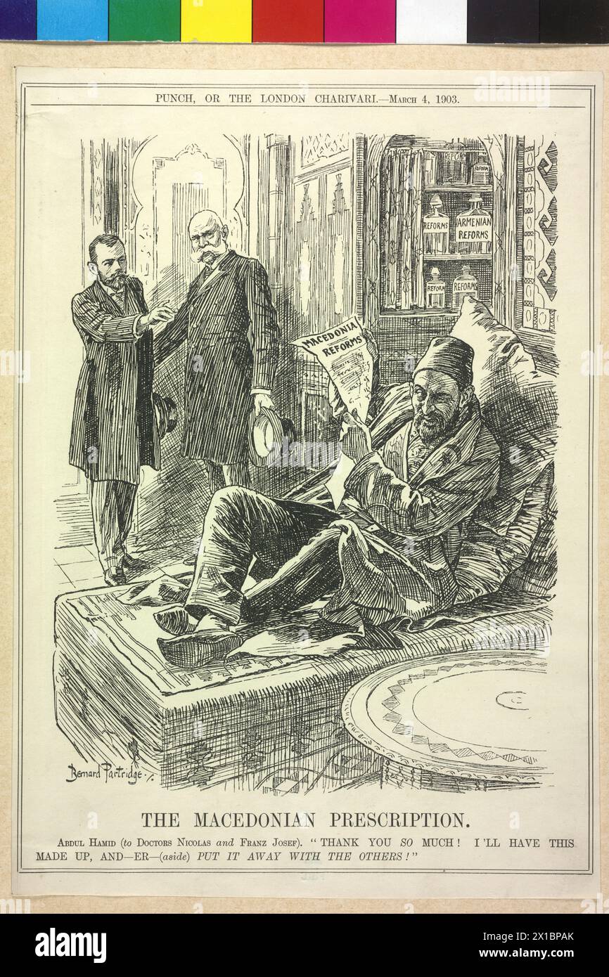 Caricature of Franz Joseph I, Emperor of Austria and Nikolaus II, czar ...