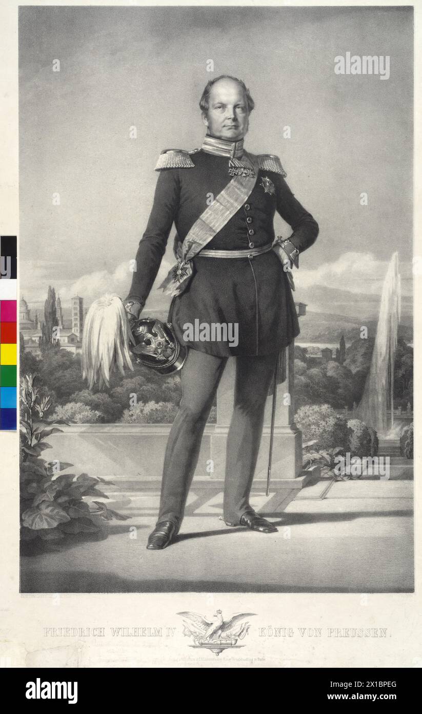 Frederick Wilhelm IV King of Prussia, lithograph by Karl Fischer based ...