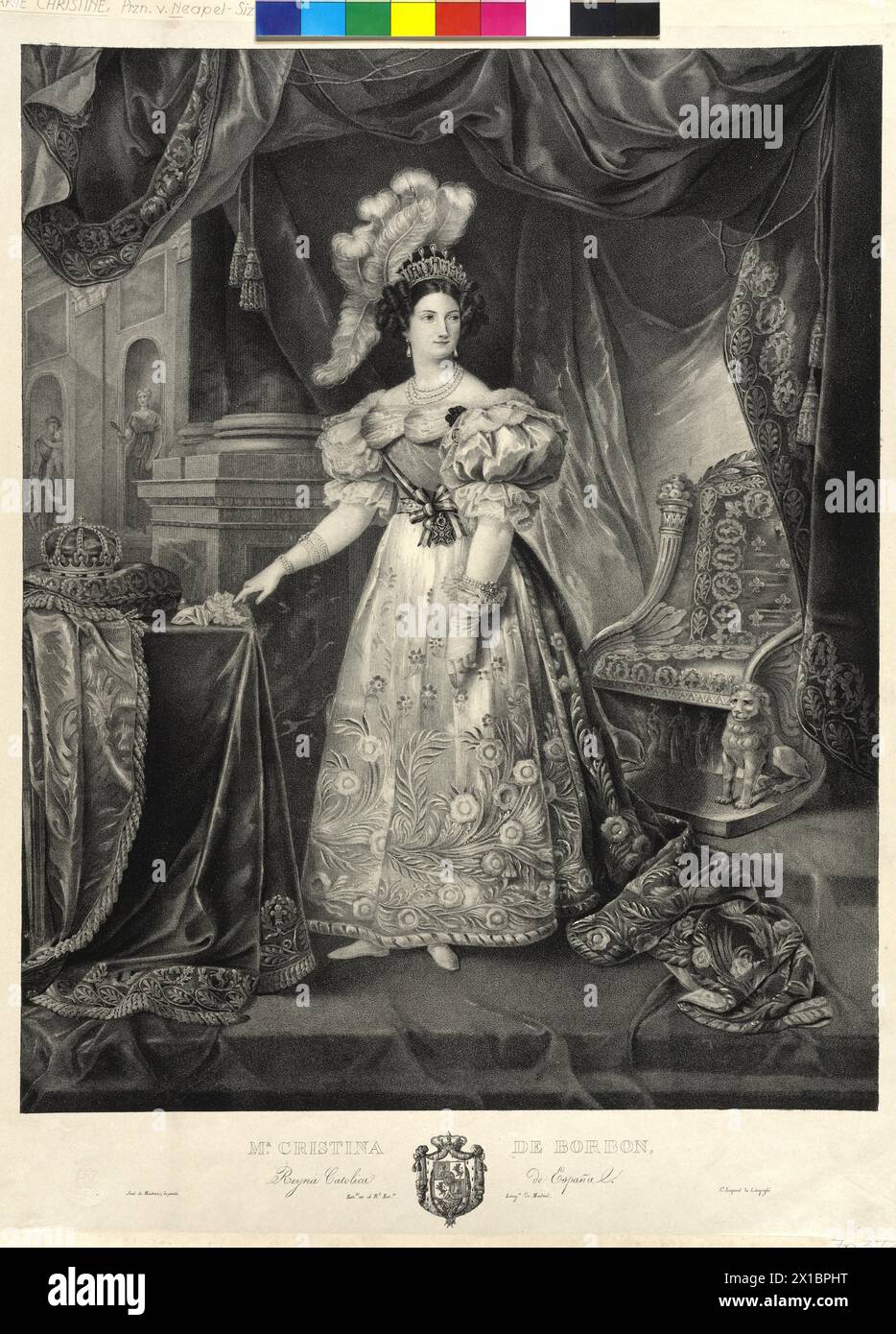 Marie Christine, princess of the Two Sicilies, lithograph by C. Legrand ...