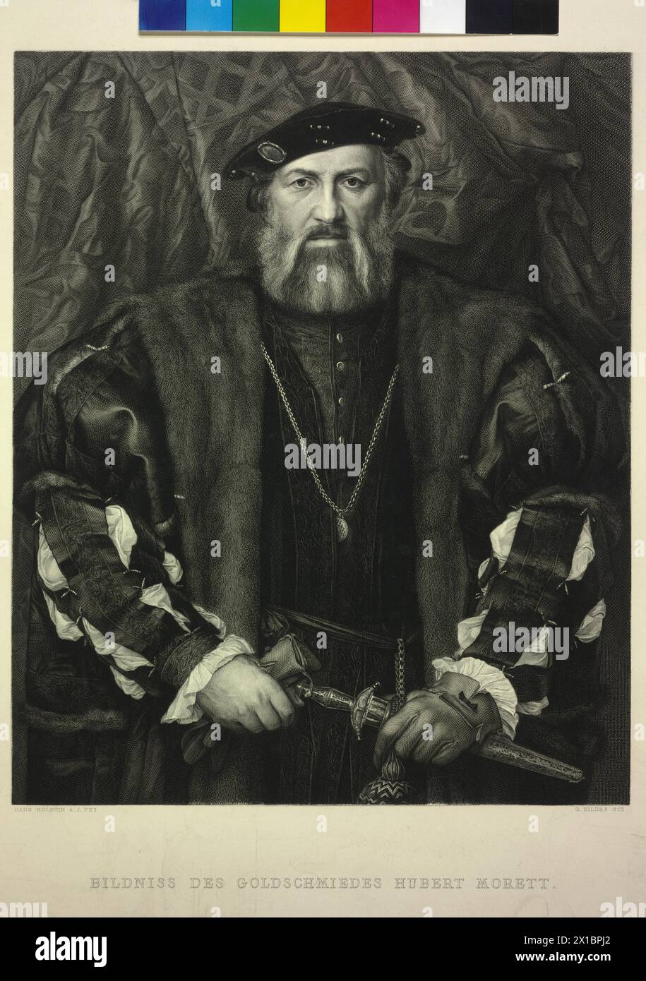 Picture of the goldsmith Hubert Morett, etching by Gustav Eilers based ...