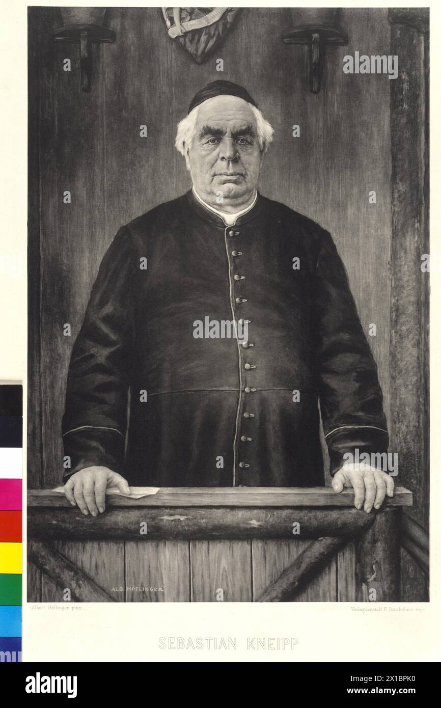 Sebastian Kneipp, painting by Albert Hoeflinger, portrayed in a ...